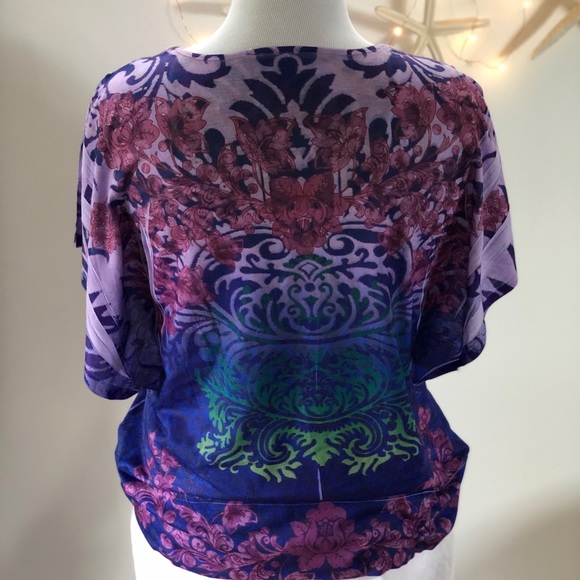 Susan Lawrence | Tops | Susan Lawrence Kimono Sleeve Mixed Print Knit ...